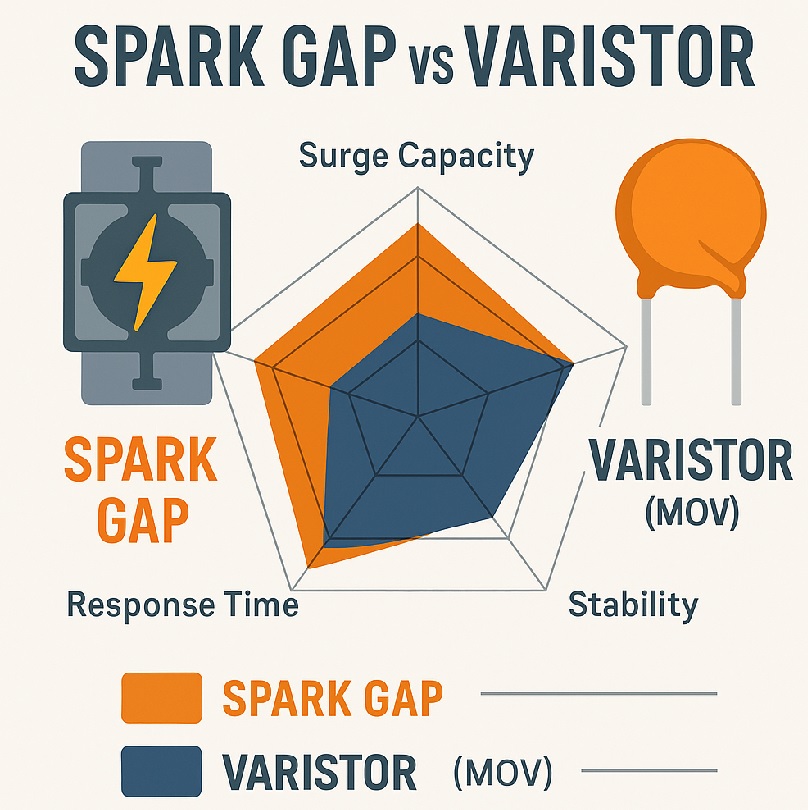 So sánh công nghệ Spark Gap & Varistor - Thiết bị SPD
